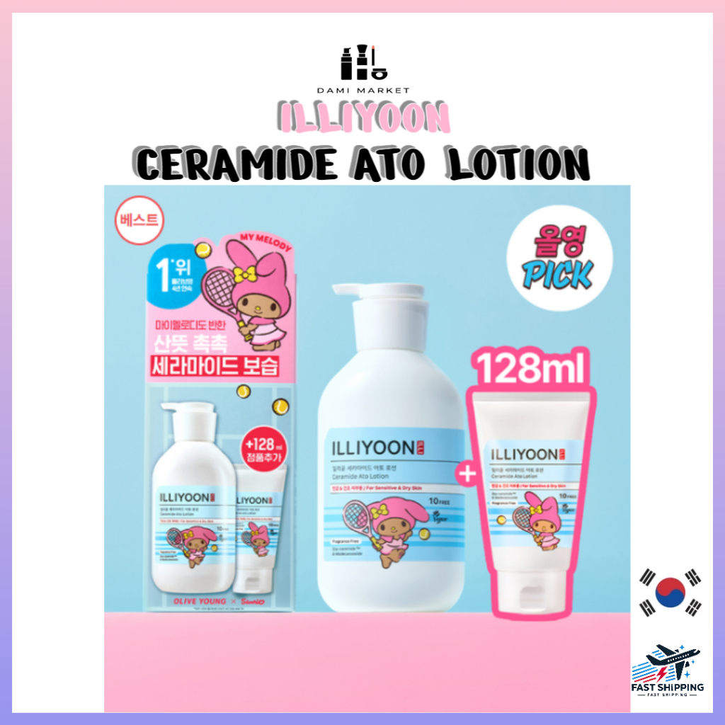 ILLIYOON Ceramide Ato Lotion 600ml + 128ml (Tanning My Melody Limited Edition) | Shopee Malaysia