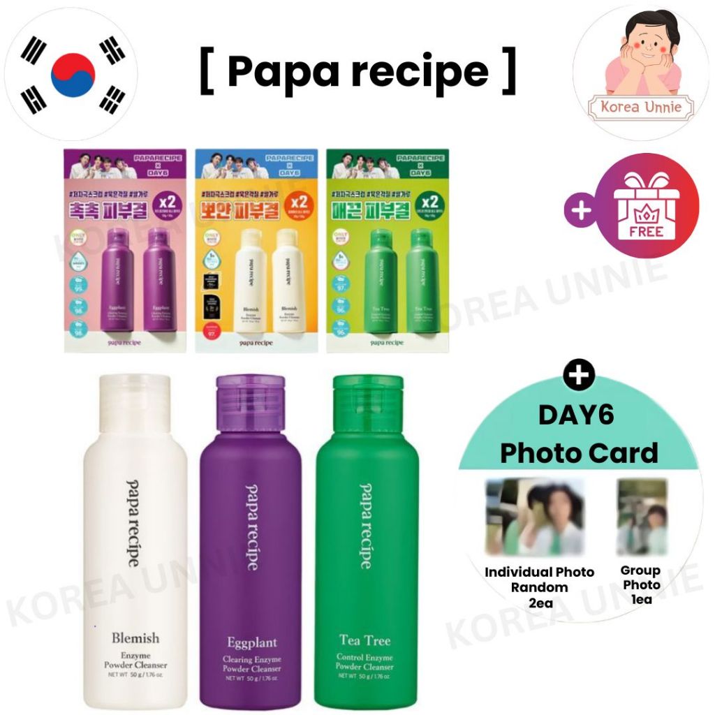 [PAPA RECIPE] Day6 Photo card 3pcs + Blemish Enzyme Powder Cleanser *2 ...