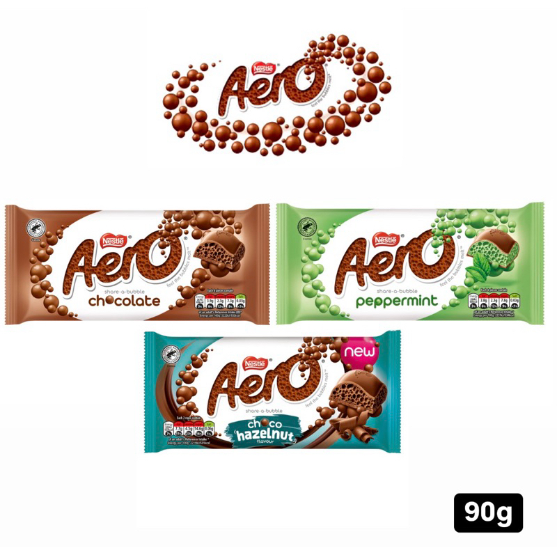 Aero Chocolate Nestle Chocolate Aero Peppermint NEW Aero Choco Hazelnut 90g bar AERO Share A ...