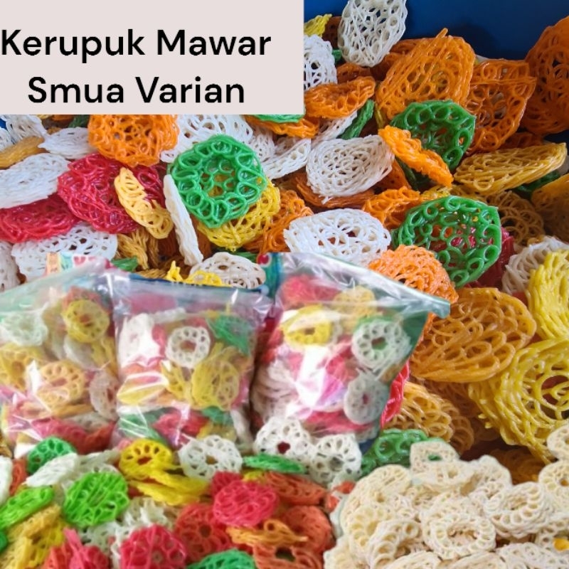 Kerupuk Mawar Mentah Khas indonesia all Varian 1kg/500g/250g. | Shopee ...
