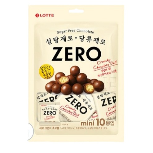 Lotte Sugar Zero Crunch Chocolate Ball No Sugar Sweets Dessert Korean ...