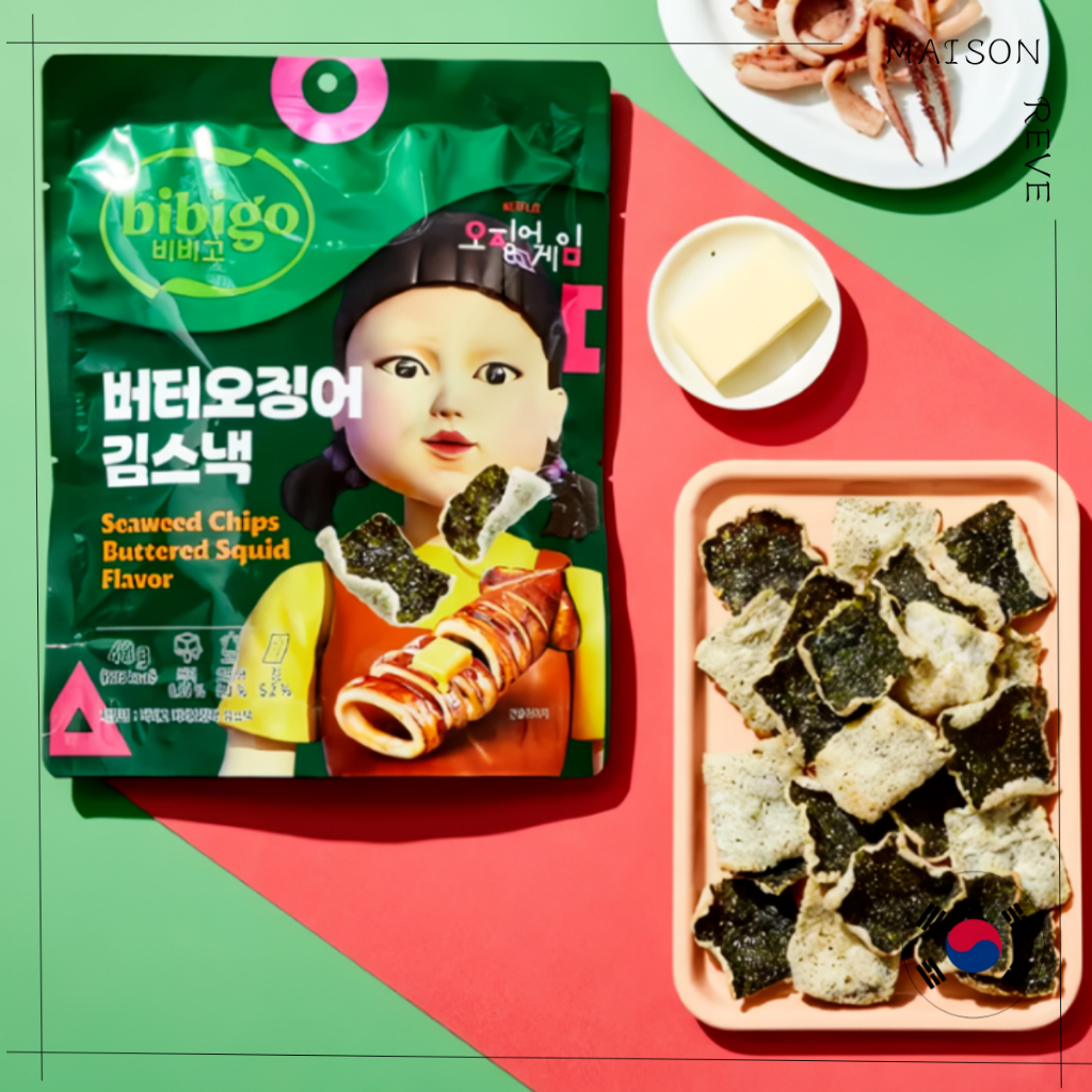 bibigo X Squid Game Seaweed Chips Buttered Squid Flavor | Shopee Malaysia