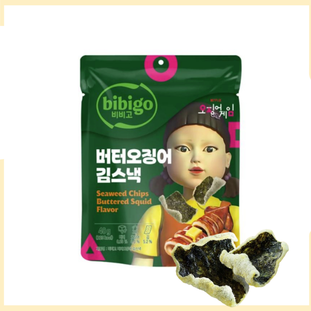 [BIBIGO] Seaweed Chips Buttered Squid Flavor 40g | Shopee Malaysia