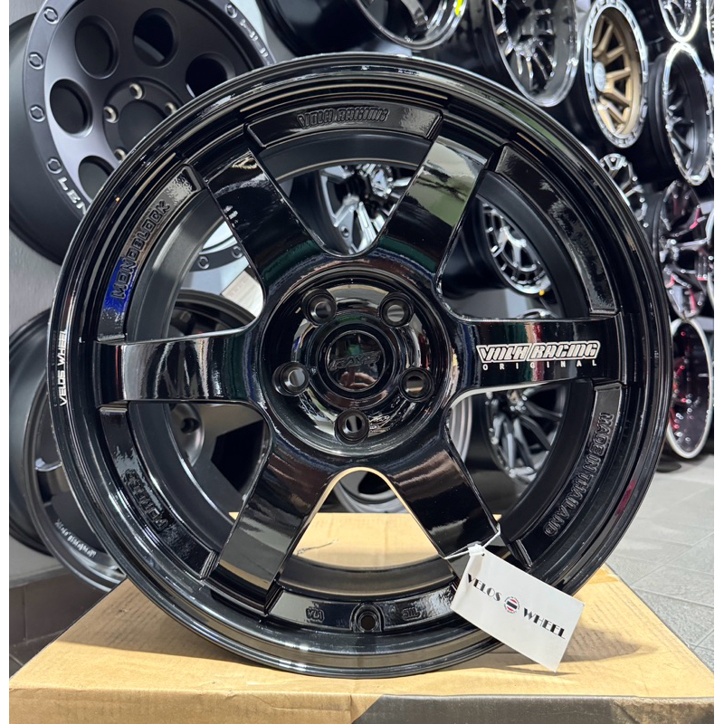 Velos Wheel TE37 [Gloss Black] Sport Rim 18x8.5JJ ET38 (5x112/114.3 ...