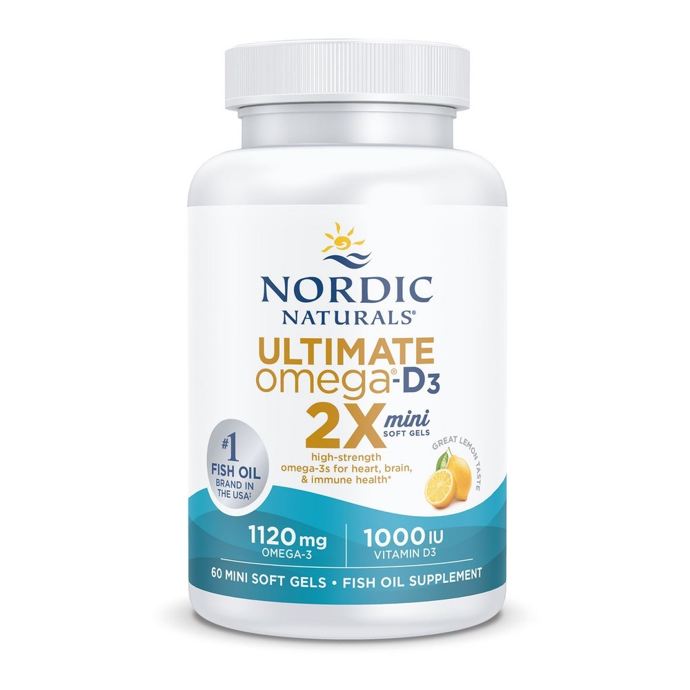 Nordic Naturals Ultimate Omega 2X Mini with Vitamin D3 – 60 Lemon ...