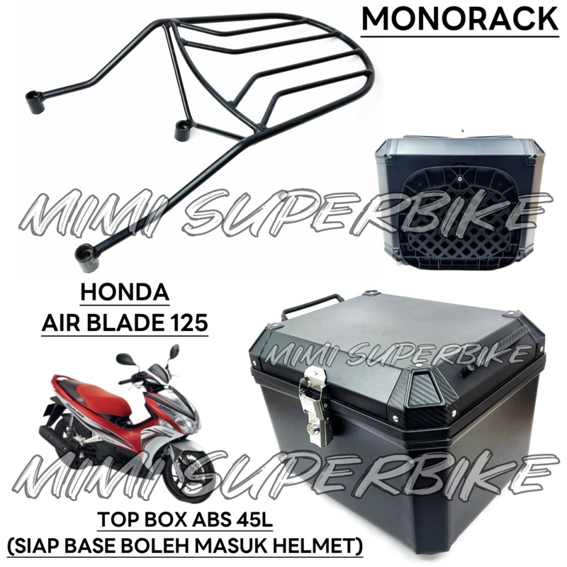 HONDA SCOOTER AIR BLADE AIRBLADE 125 MONORACK & TOP BOX ABS 45L 45 L ...