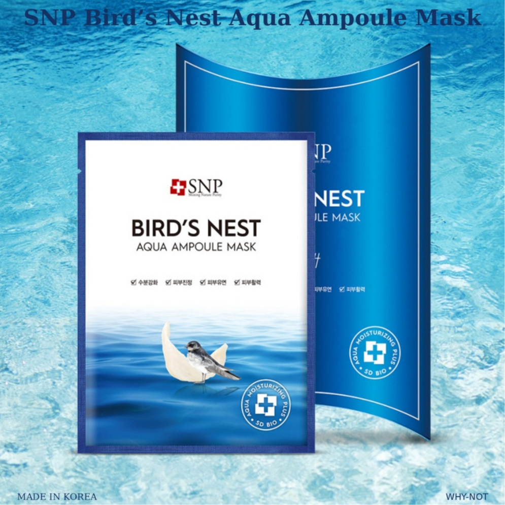 SNP Bird’s Nest Aqua Ampoule Mask | Deep Hydration, Brightening, Skin ...