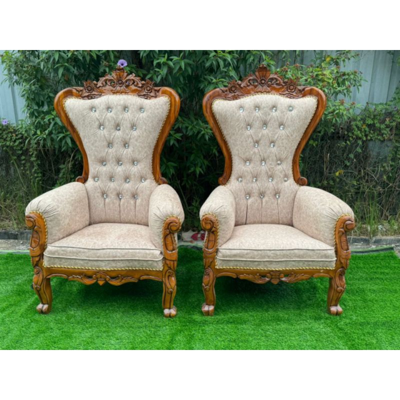 KERUSI RAJA PENGANTIN KAYU JATI/KERSE RAJA KAYU JATI/KERUSI RAJA ...