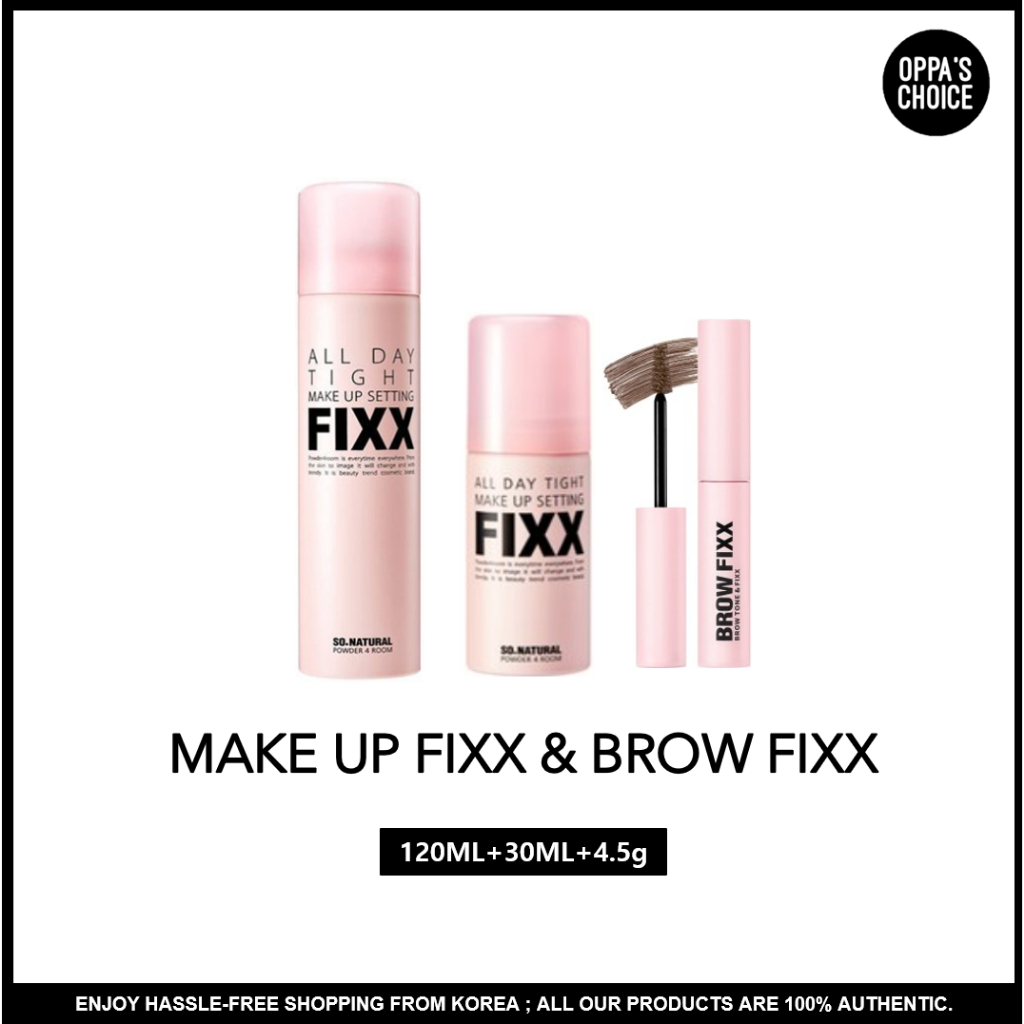 SO NATURAL MAKE UP FIXX & BROW FIXX GRAY MOOD 120ml+35ml+4.5g | Shopee Malaysia