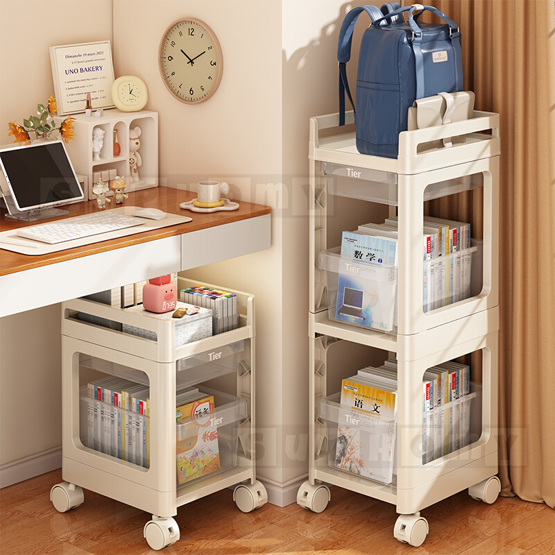 SG local Storage Rack Bookshelf Small Trolley Movable Multi-Layer Snack ...