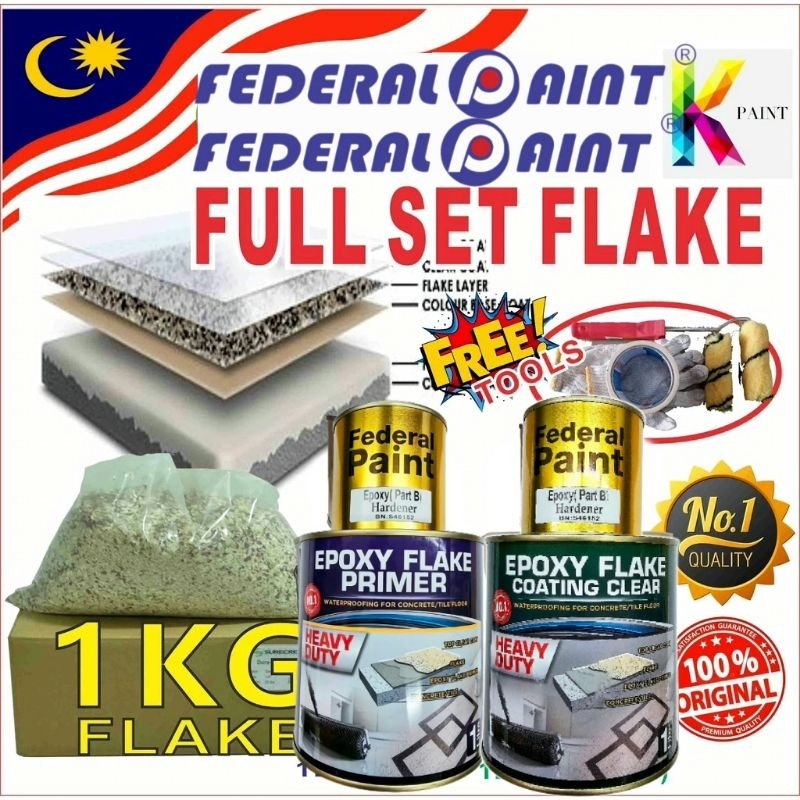 Federal Paint Flake Coating Epoxy Toilet Tile Floor Waterproof ( FREE ...