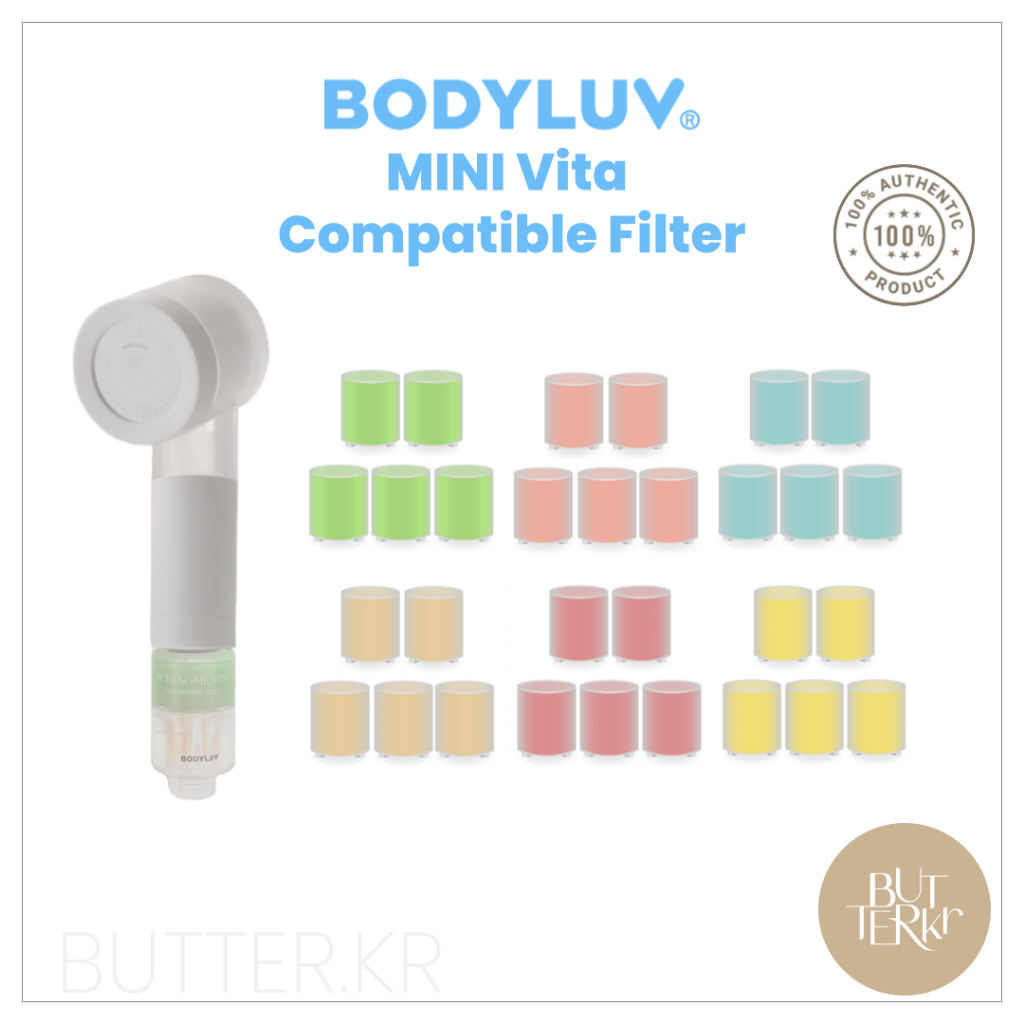 BODYLUV PURESOME Travel Shower Head MINI Vita Compatible Filter Rust ...