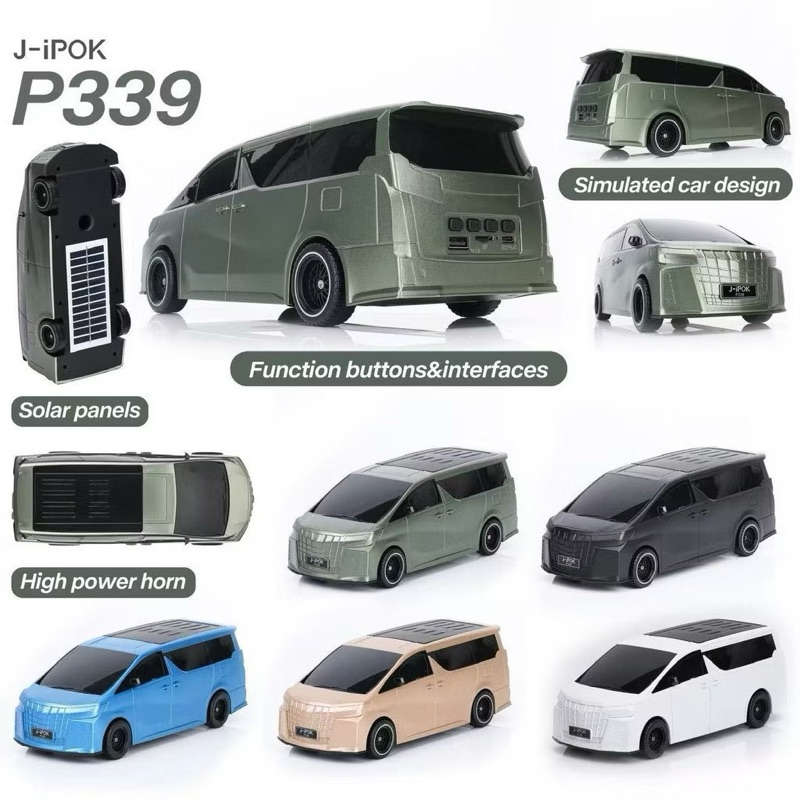 P339 Portable Car Bluetooth Speaker J-iPOK with Solar Panel Desktop Deco Premium Gift Super Bass ...
