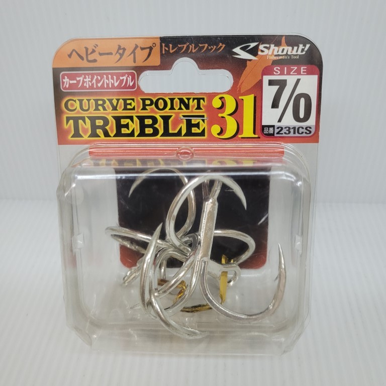 Shout Japan Curve Point 31 Treble Hooks For Big Game Stickbait Popper ...