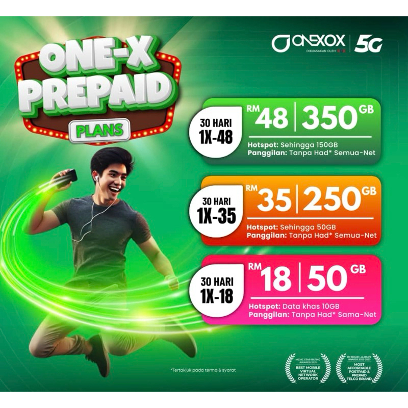 One-X Prepaid 2025 (New Plan XOX) | Shopee Malaysia