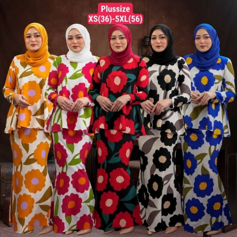 Baju Mini Kurung Plussize XS-5XL ready stock baju kurung moden cotton baju raya bunga baju ...