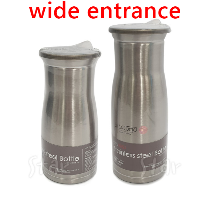 [STENLOCK] Stainless Steel Water Bottle wide entrance Water Jug Fitcher BPA-free STS 304 (900ml ...