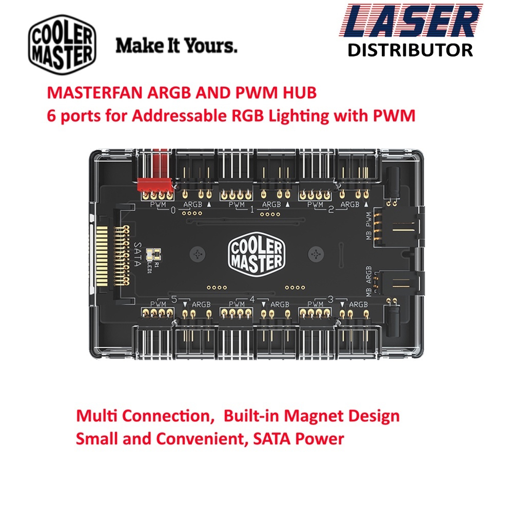 Cooler Master MASTERFAN ARGB AND 6 Ports 4 Pin PWM HUB | Shopee Malaysia