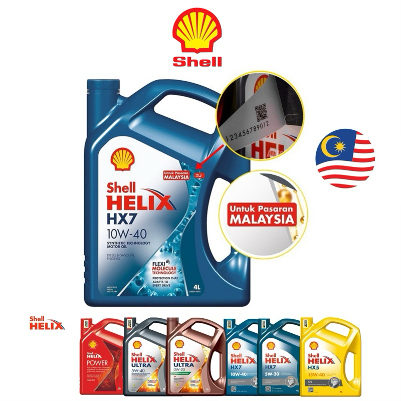 600049695 Shell Helix HX7 10W40 semi synthetic engine oil (4 liter) PM ...