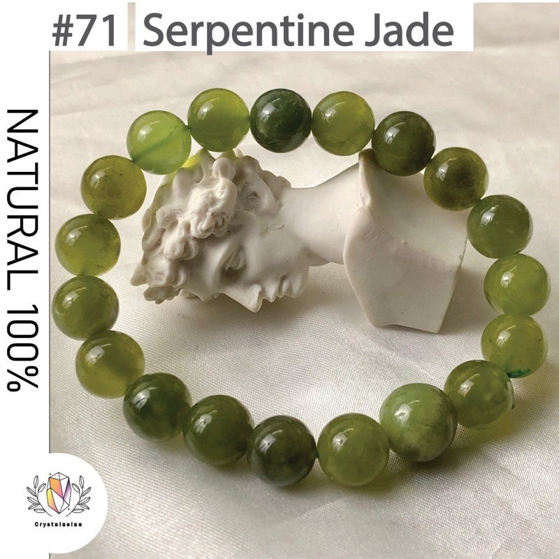 #71【Ready Stock 100% Serpentine Jade】Gelang Crystal Krystal 100% Asli ...