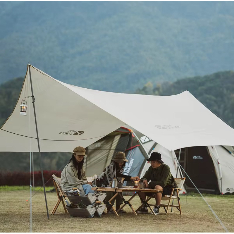 💯 Original MOBI GARDEN Camping Pyramid Tent 2-3 Person Family Oxford ...