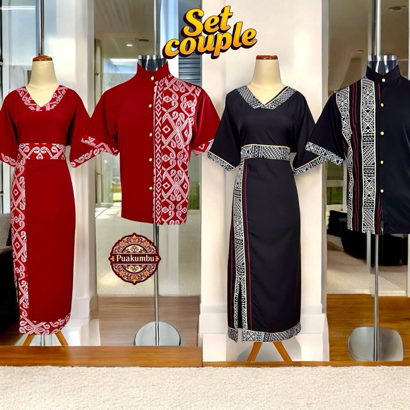 DRESS BORNEO SET COUPLE PREMIUM DEWASA CORAK SABAH / SARAWAK | Shopee ...