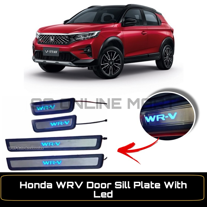 HONDA WR-V CAR LED DOOR SILL PLATE DOOR STEP SIDE STEP PANEL PROTECTOR ...