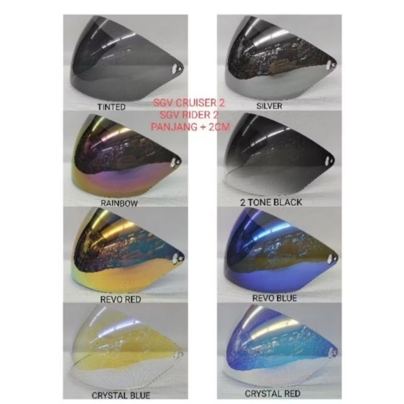 HIGH QUALITY VISOR FOR SGV CRUISER 2+SGV RIDER 2(PANJANG 2CM) | Shopee ...