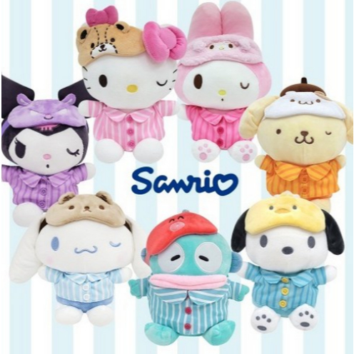 Sanrio Authentic Sweet Dreams 25cm Stuffed Toy Cinnamoroll HK Kuromi My Melody Hangyodon Pompom ...