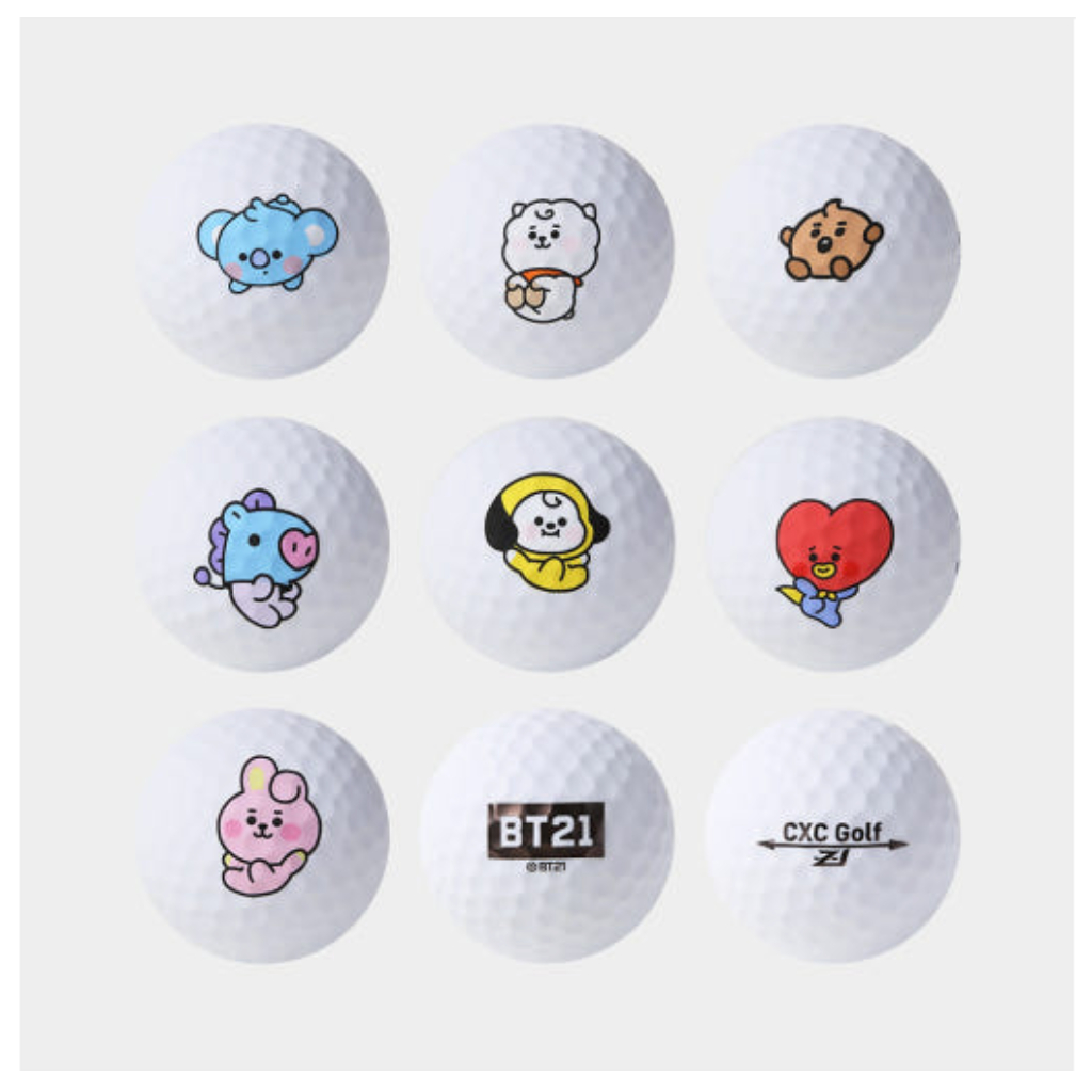 BT21 GOLF BALL 4P(box) - Line Friends - Cute Character Gift - 3 Piece ...