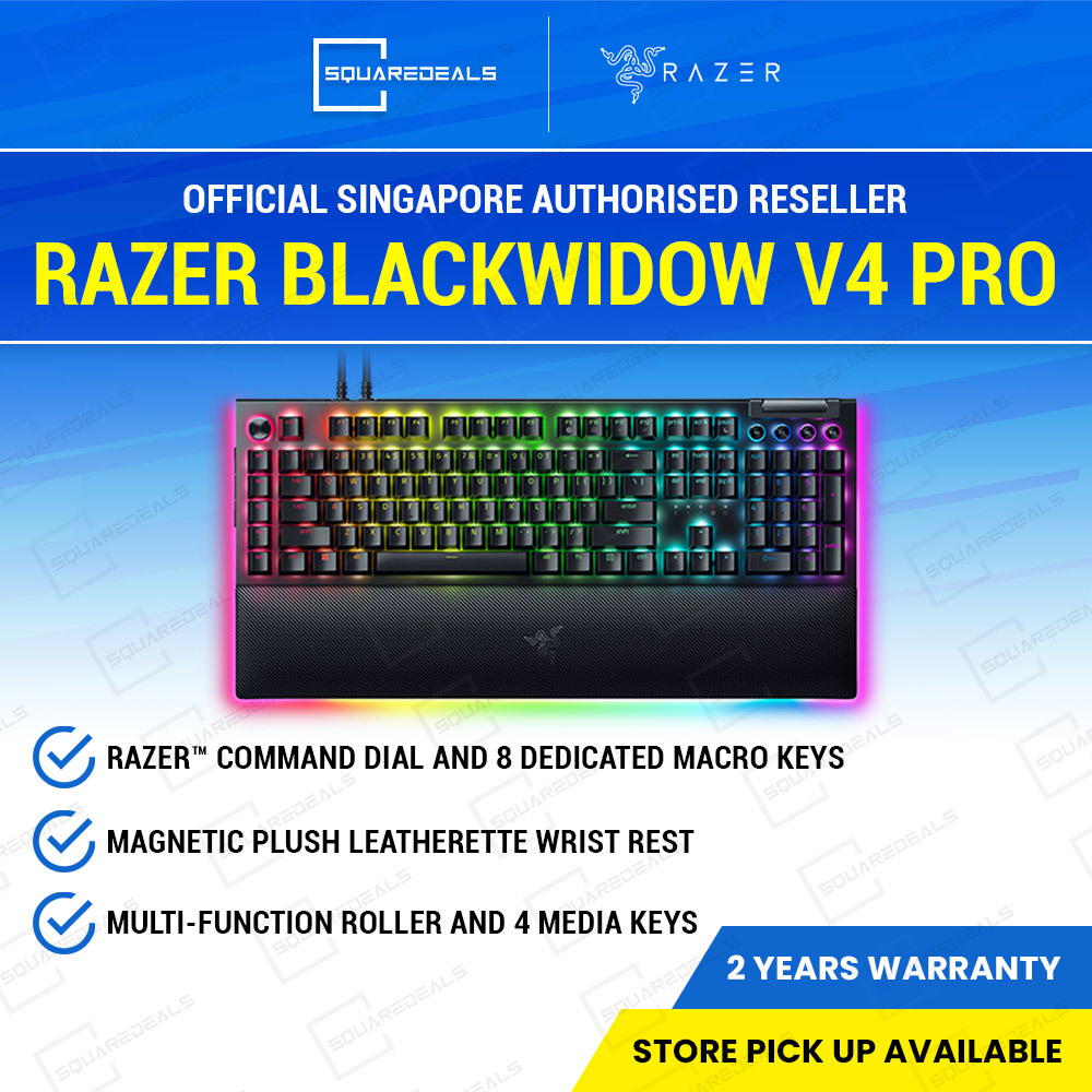 Razer BlackWidow V4 Pro Chroma RGB Mechanical Gaming Keyboard Green ...