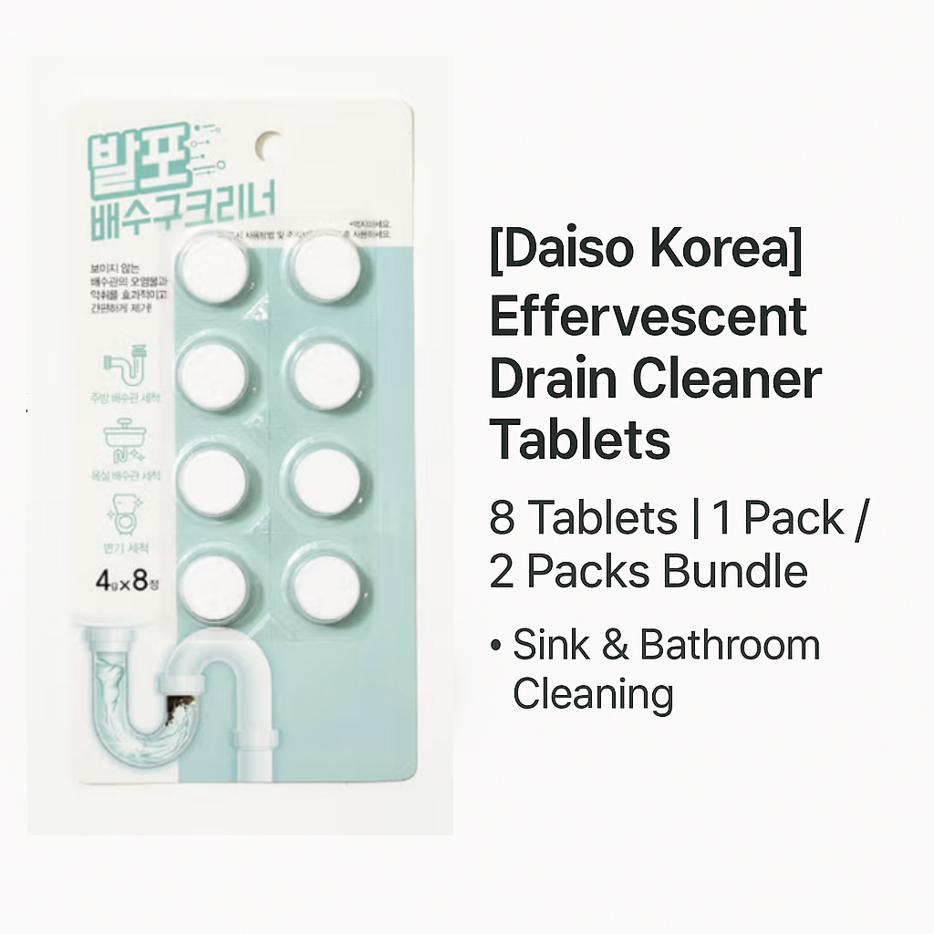 [Daiso Korea] Effervescent Drain Cleaner Tablets | 8 Tablets | 1 Pack ...