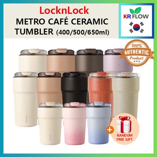 [LocknLock] METRO Cafe Ceramic Tumbler (400/500/650ml) + RANDOM FREE ...
