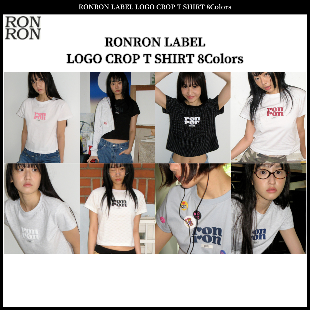 RONRON LABEL LOGO CROP T SHIRT 8Colors | Shopee Malaysia