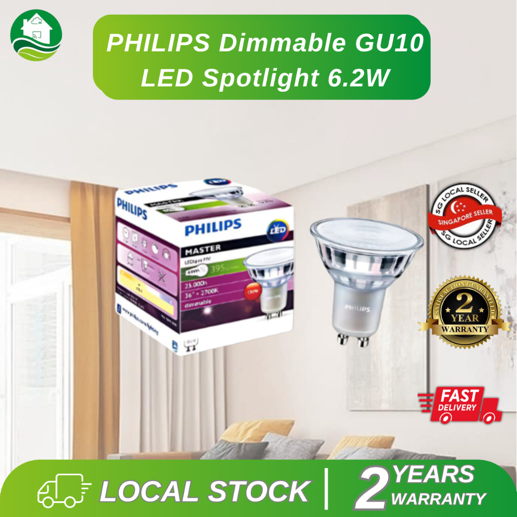 PHILIPS Dimmable GU10 LED Spotlight 6.2W | Shopee Malaysia