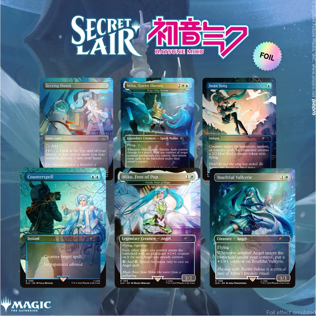 MTG Secret Lair x Hatsune Miku: Winter Diva English Rainbow Foil ...