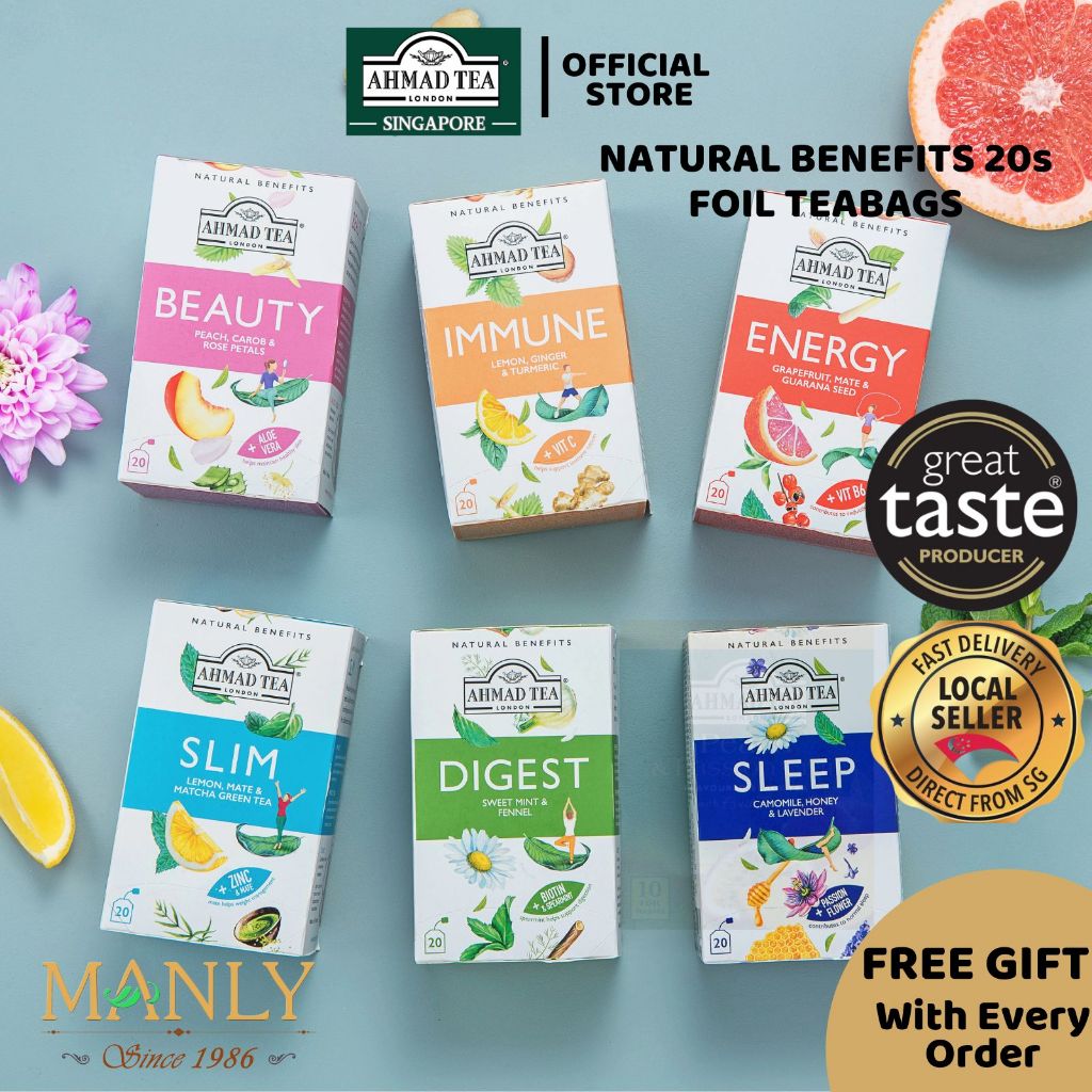 Ahmad Tea Natural Benefits Infusion 20's Foil Teabags - Immune/Slim ...