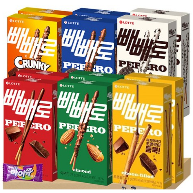 Korean Lotte Pepero 6 Flavor Set (12pcs) | Shopee Malaysia