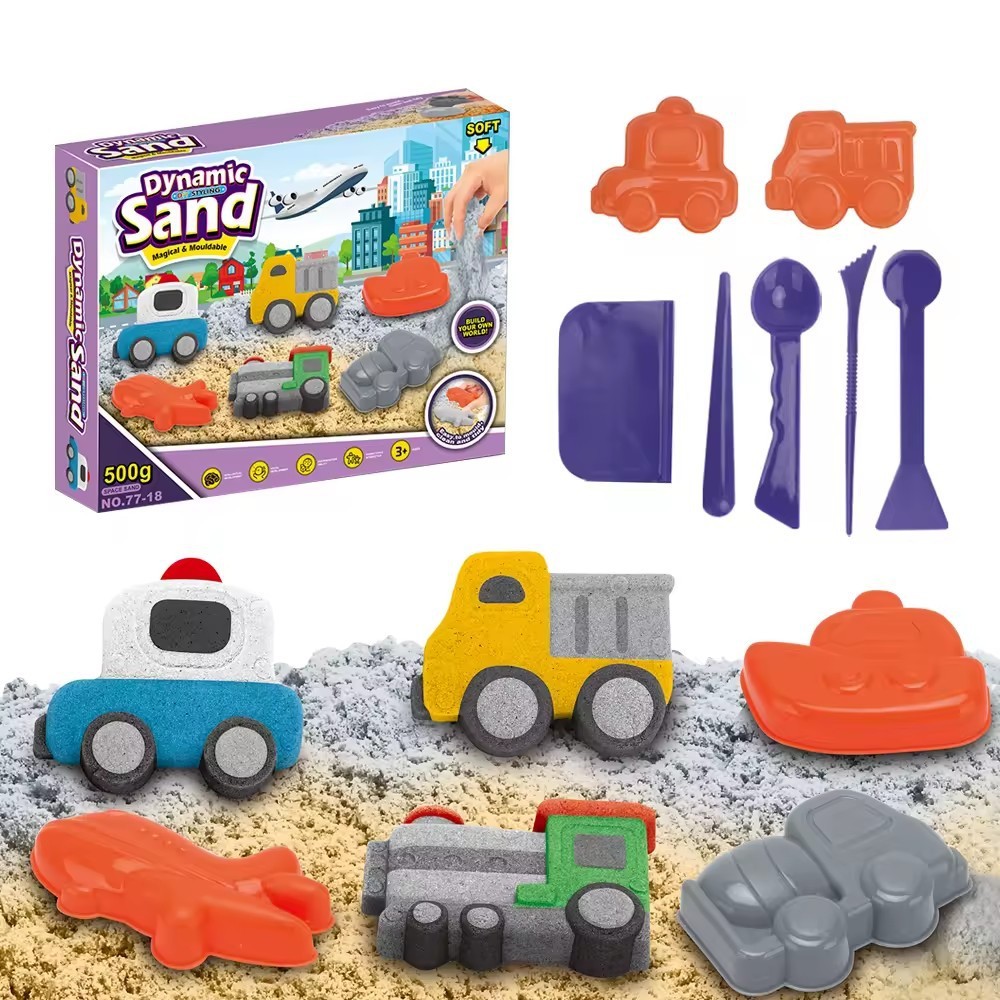 Sensory Bin Dynamic Sand Vehicle Dinosaur Play Sand Sensory Toys Kids ...