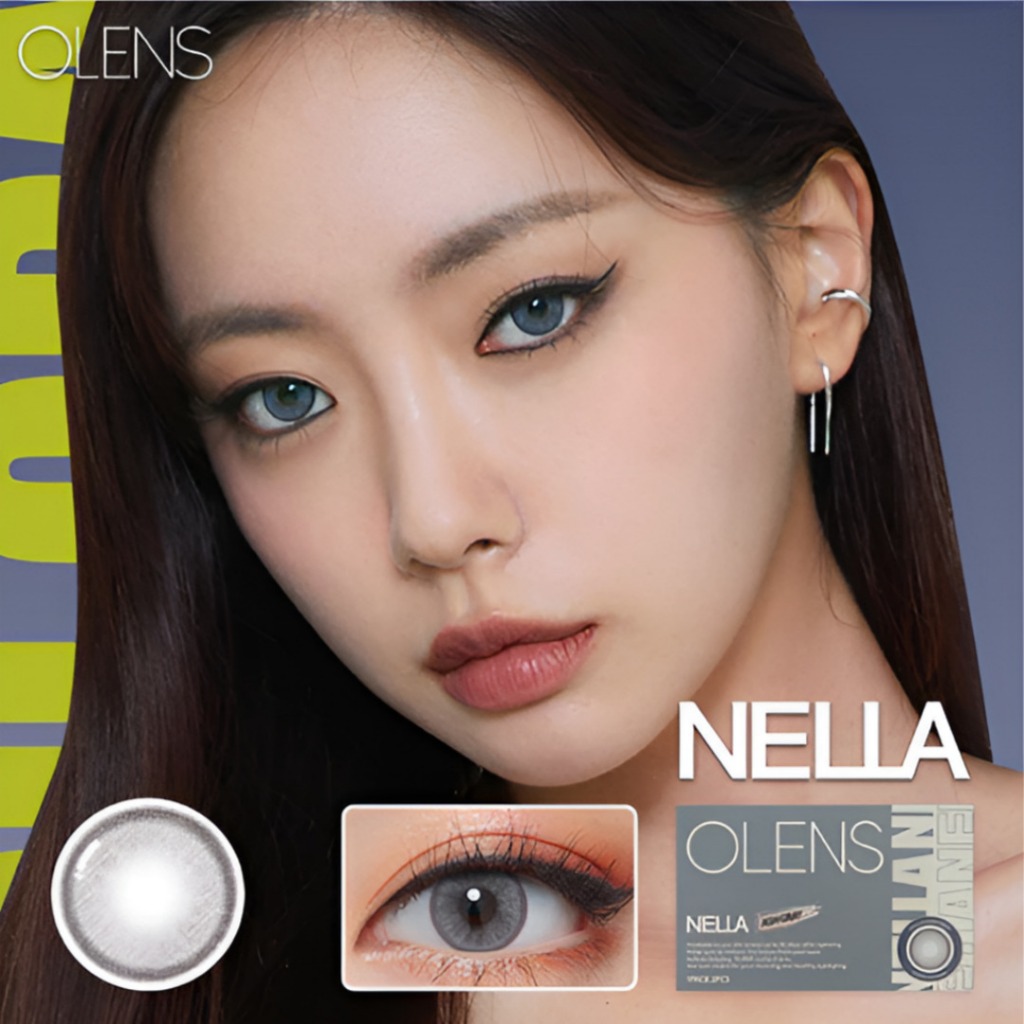 OLENS Nella Ash Gray Monthly – 1 Color | Monthly Nella Ash Gray Colored Contact Lenses K-Beauty ...