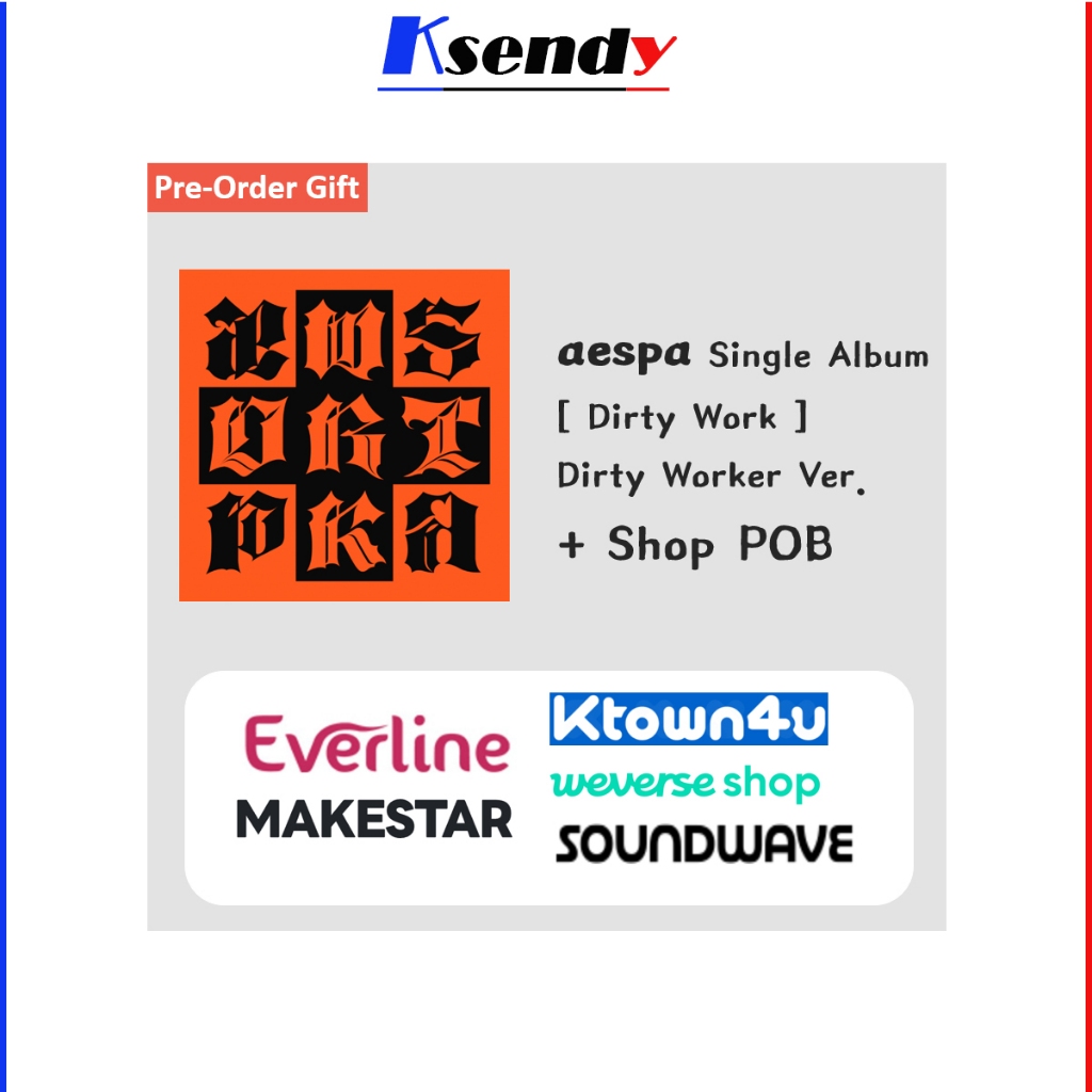 aespa Single Album [ Dirty Work ] Dirty Worker Ver.+ Shop POB | Shopee Malaysia