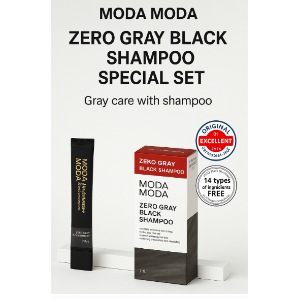 MODAMODA Zero Gray Black Shampoo Special Set (Daiso Collaboration, 7 ...