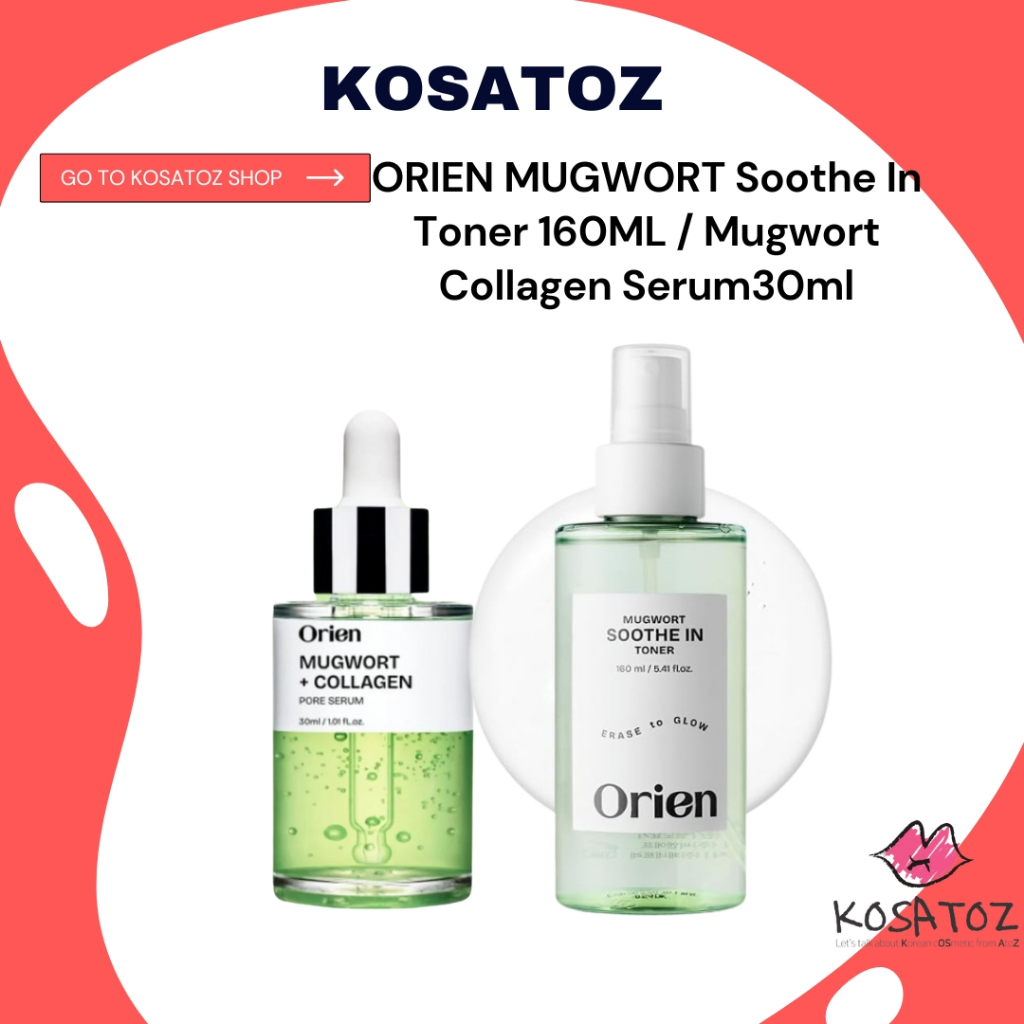 Orien Mugwort Soothe In Toner 160ml / Mugwort Collagen Serum 30ml ...