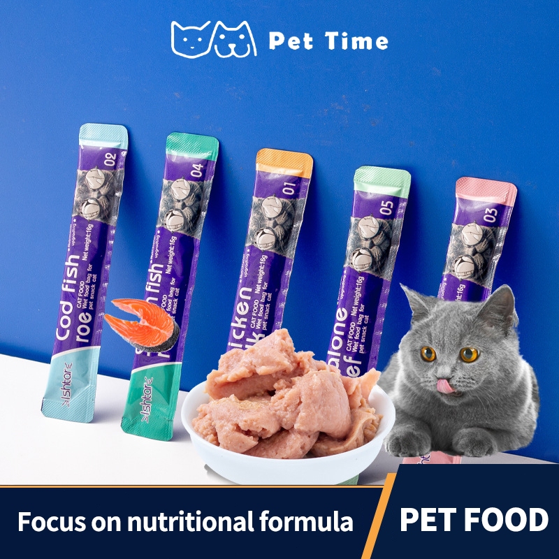 (Pet Time)Ishtar Cat Nutritional Snack Stick Weight Gain Supplement for ...