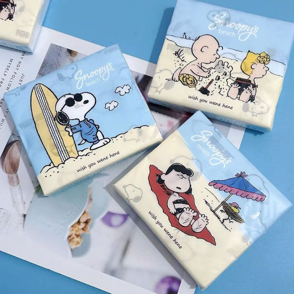 *SG Disney Princess /Snoopy/ Tang Poetry Printed 4 Ply Travel Tissues ...