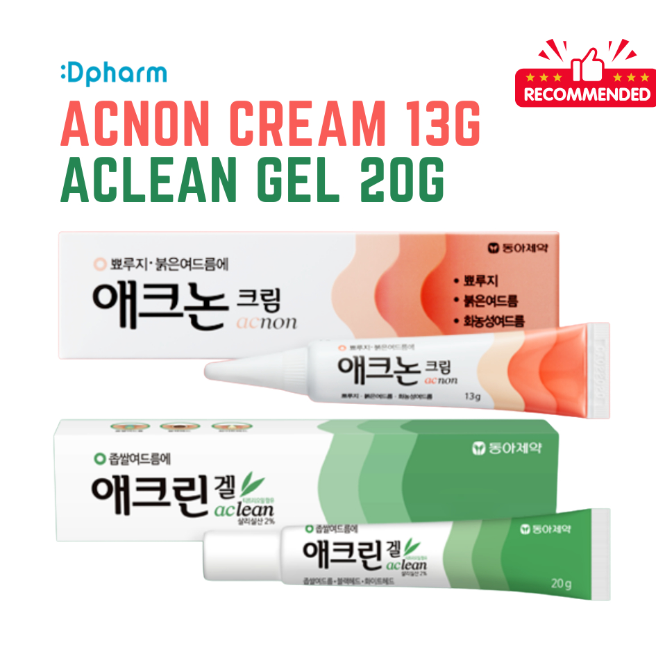 *DongA* Acnon Cream 13g / Aclean Gel 20g Korean Beauty Skincare Ance ...