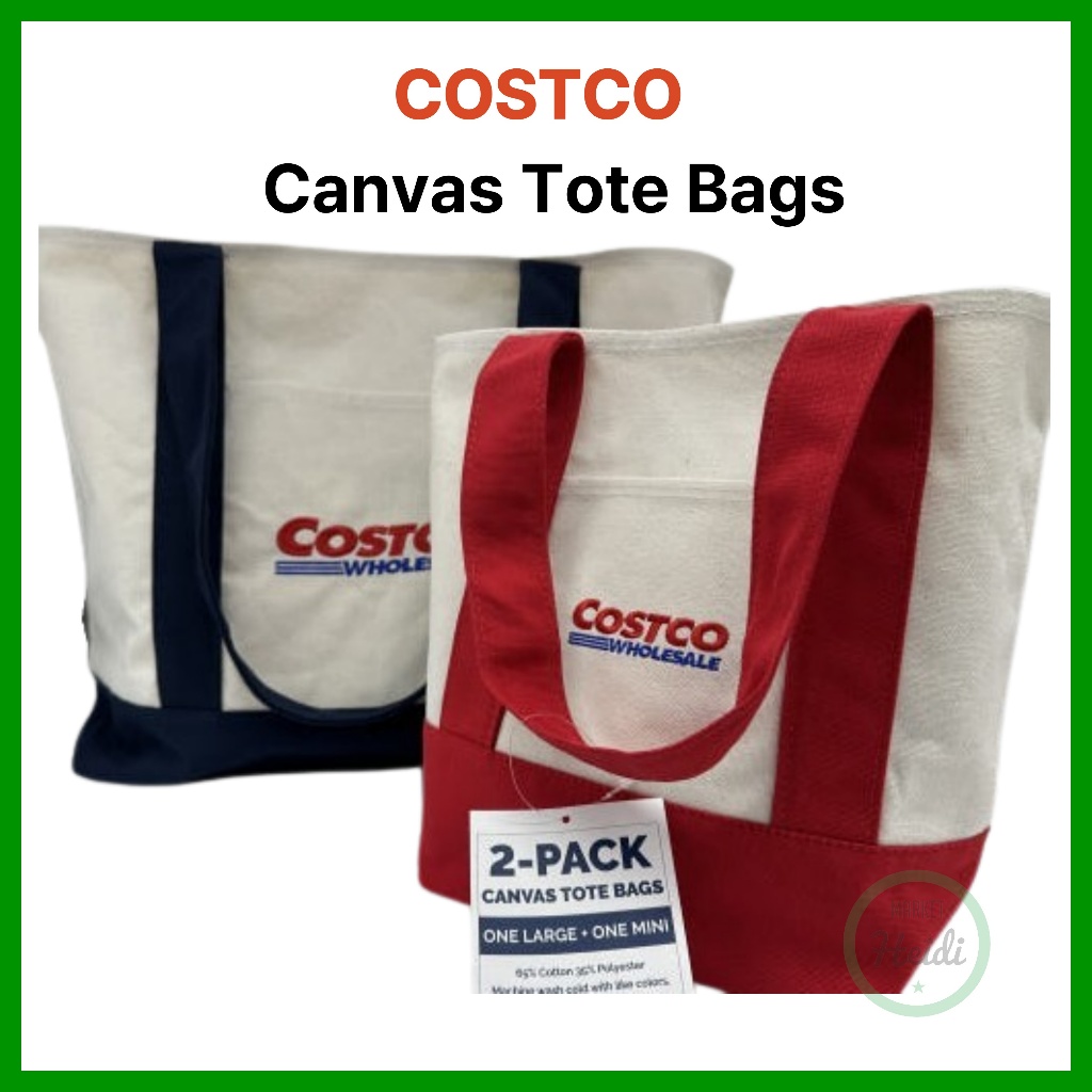 [LIMITED EDITION] COSTCO Canvas Tote Ego Bags Set 2-Pack (Mini+Large ...