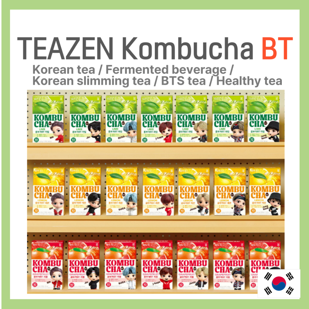Kombucha BTS Edition / Grapefruit Lime Lemon / 5g × 10 Sticks / Damteo Korean Sparkling Tea ...