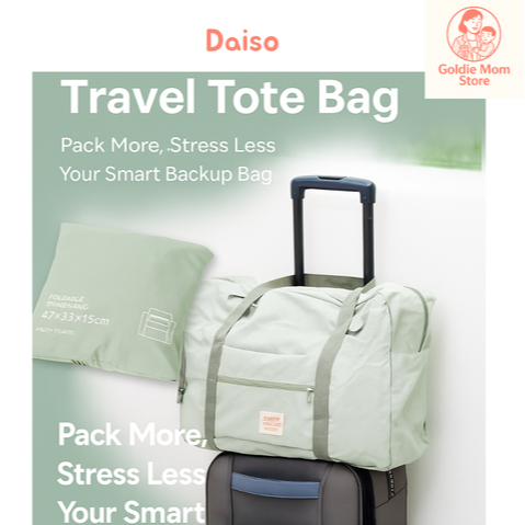 Daiso Foldable Travel Tote Bag, Flat, Handy | Shopee Malaysia