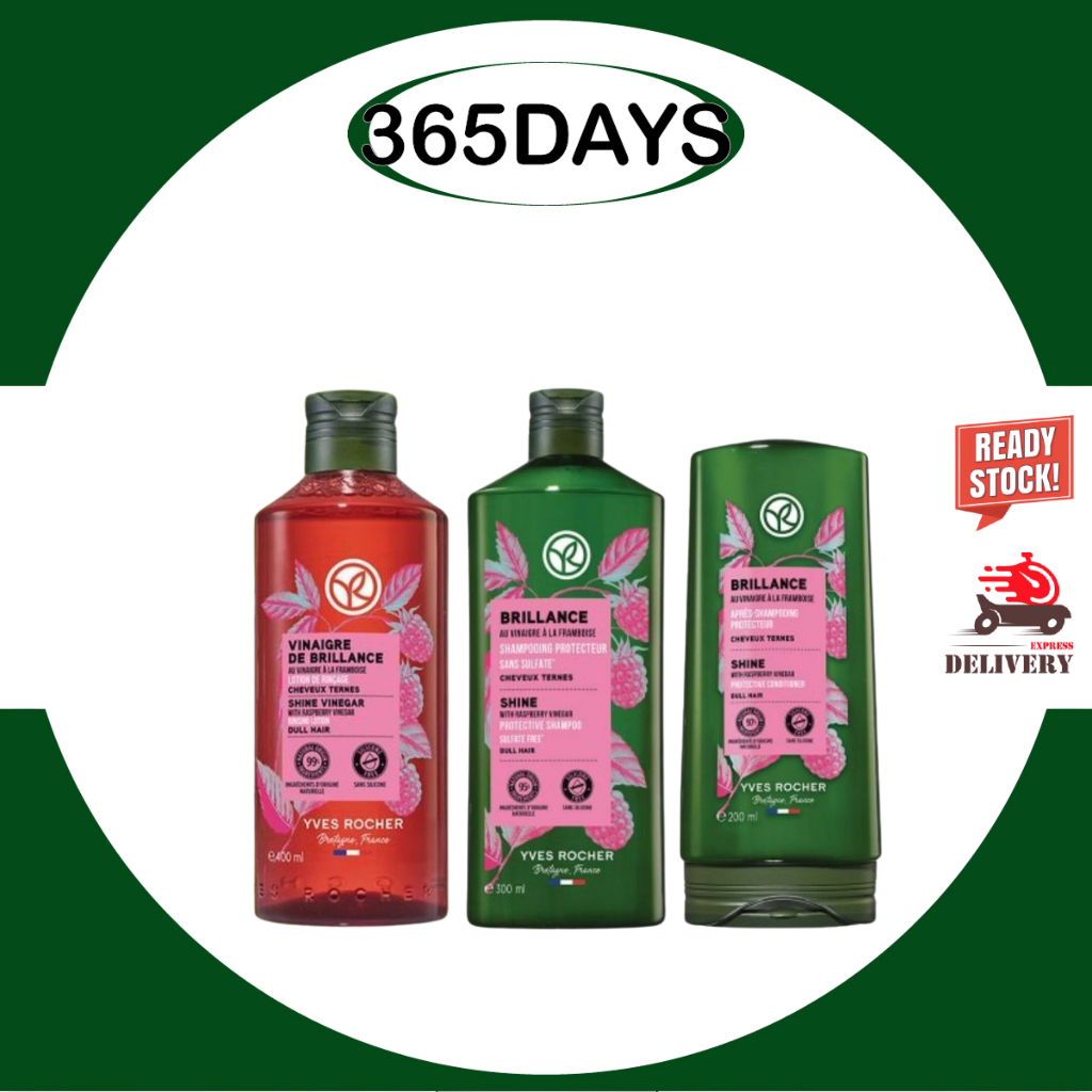 Yves Rocher Raspberry Shine Shampoo 300ml/ Conditioner 200ml/ Vinegar ...